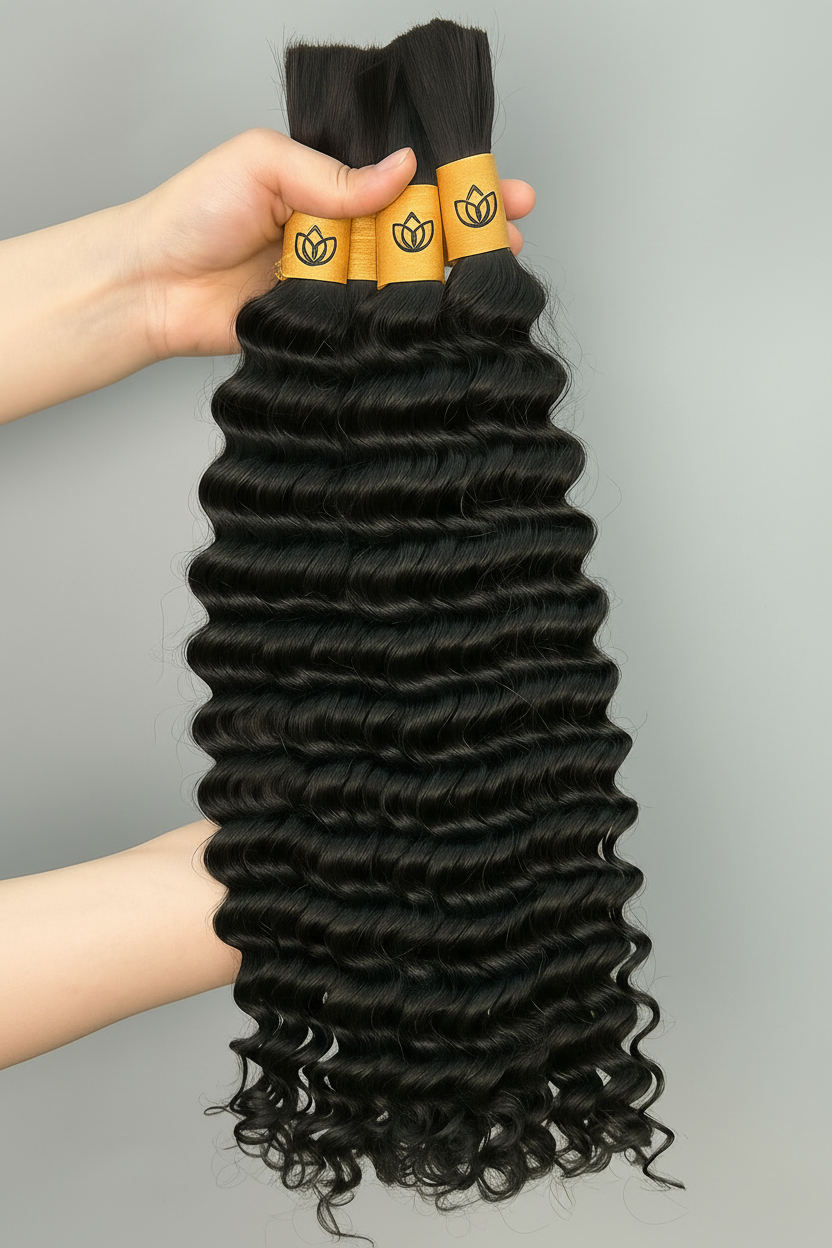 Bundled Pure Virgin Deep Wave / 100 grams (HUMAN HAIR BULK) - Aurelian ...